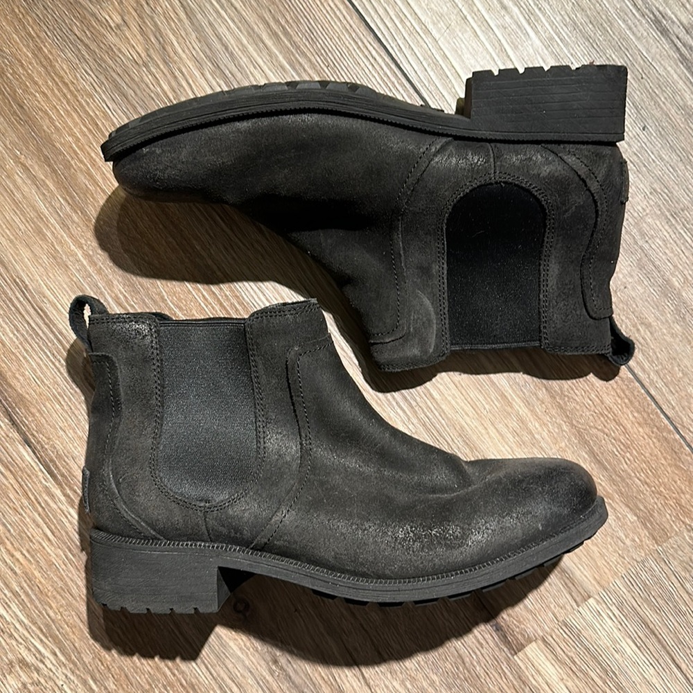 Ugg Black Bonham Ii Leather Chelsea Ankle Boot - Gem